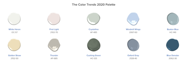 Meet the Benjamin Moore Color Palette for 2020 - Janovic